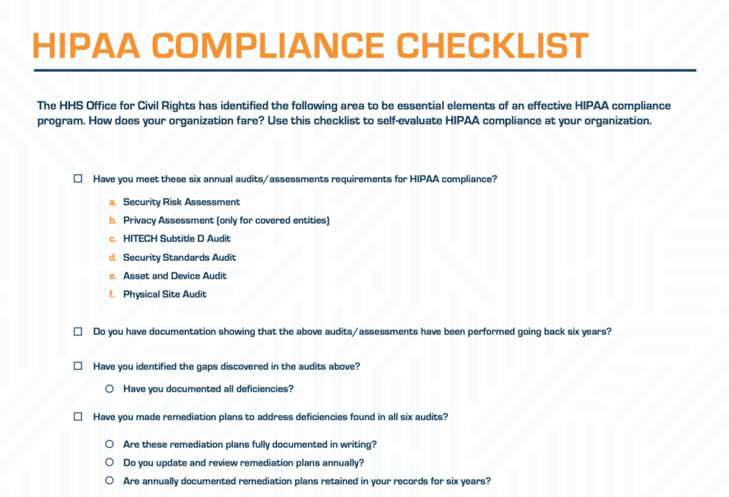 Hipaa Compliance Checklist 3 Sure Ways To Show Adherence