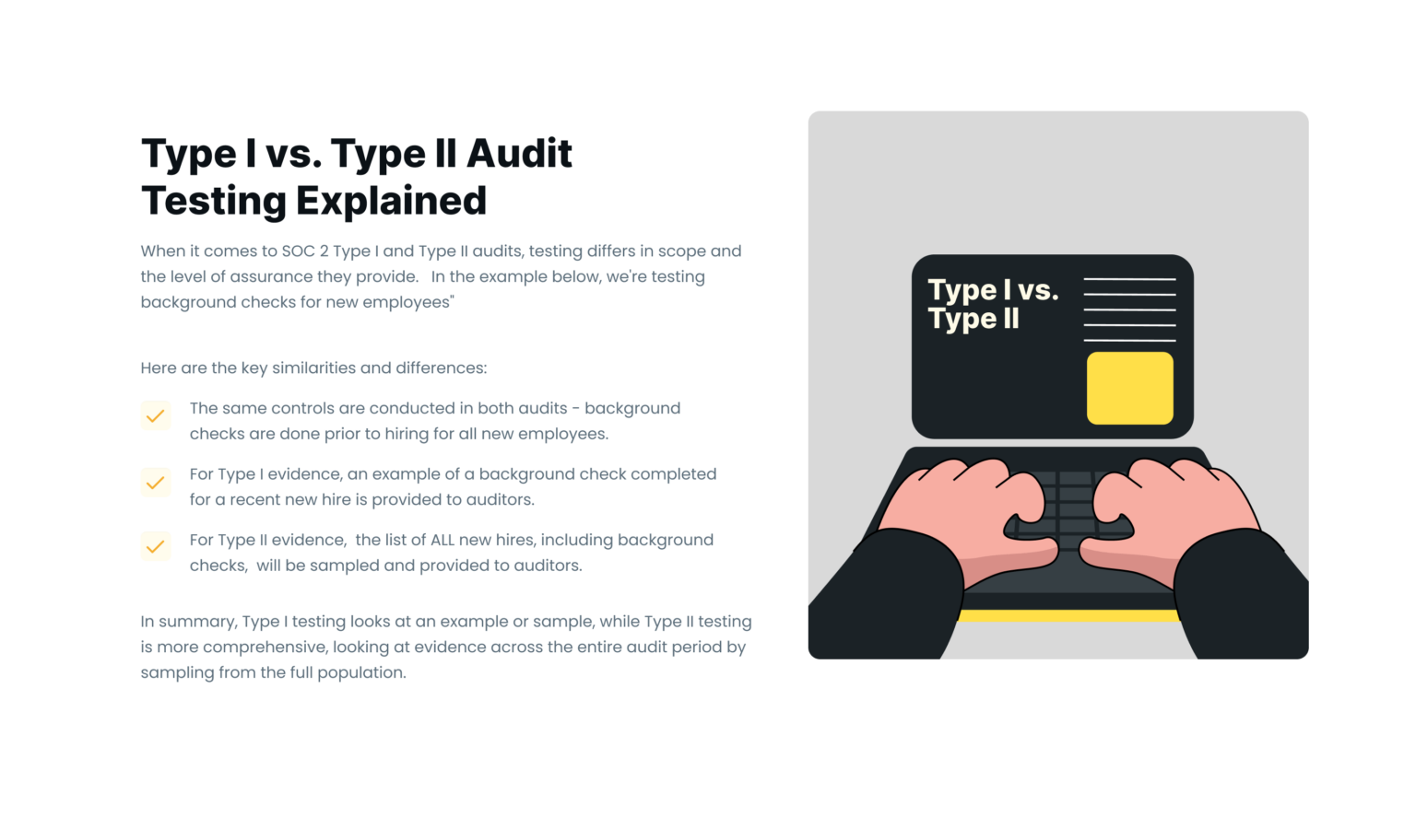 SOC 2 Type 1 vs Type 2 Audit Testing Explained